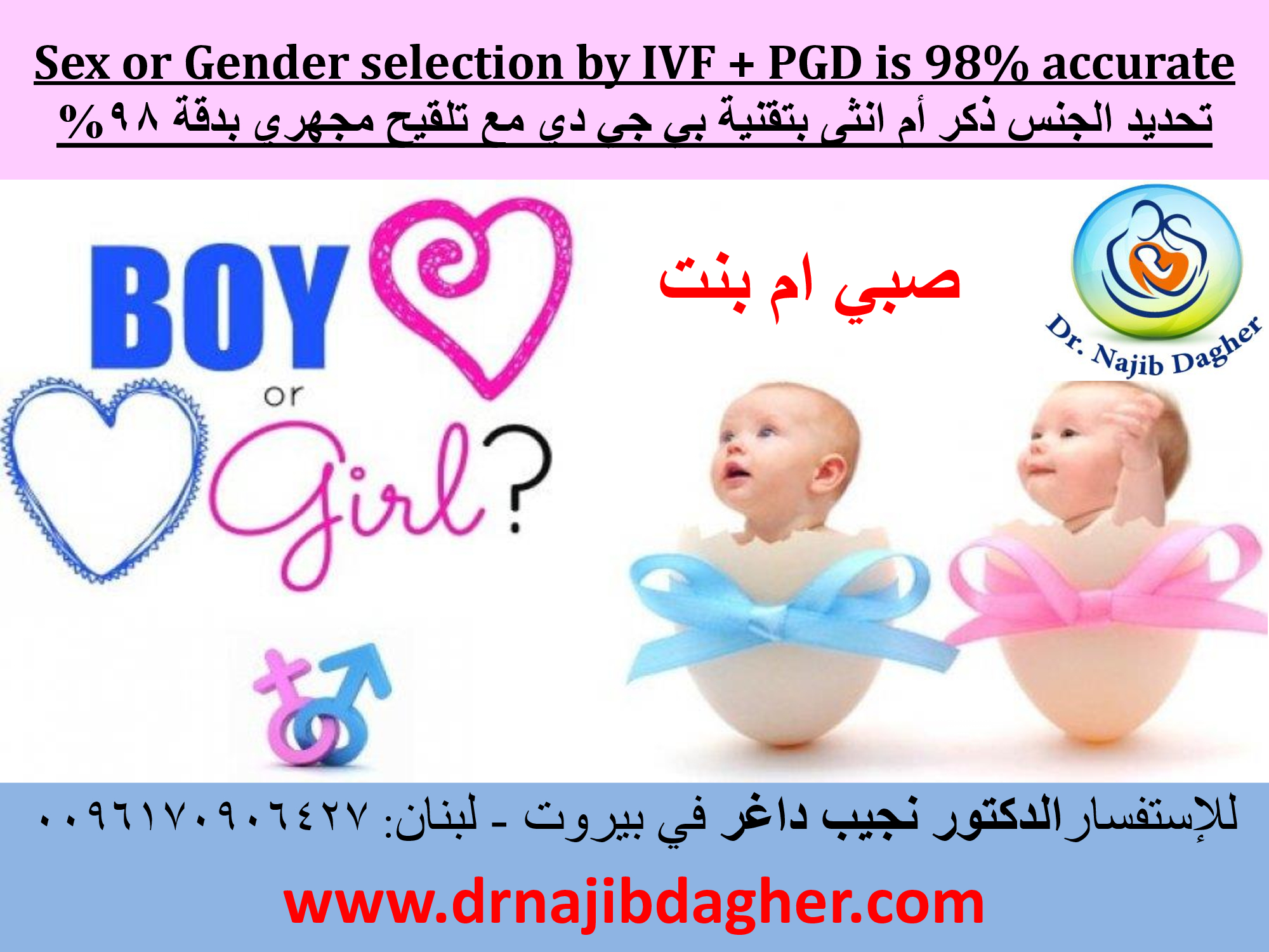 IVF + PGD sex selection, gender selection in Lebanon